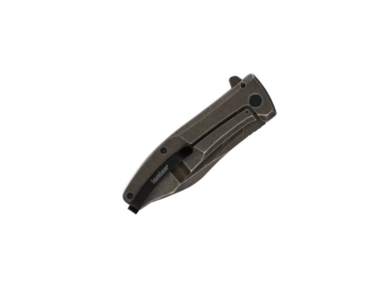 Kershaw Boilermaker Pocketknife; 3.3-inch 8Cr13MoV Stainless Steel Blade, SpeedSafeĀ® Assisted Open, Brown PVD Coating with Stonewashed Finish, Frame Lock, Every Day Carry (3475), Black