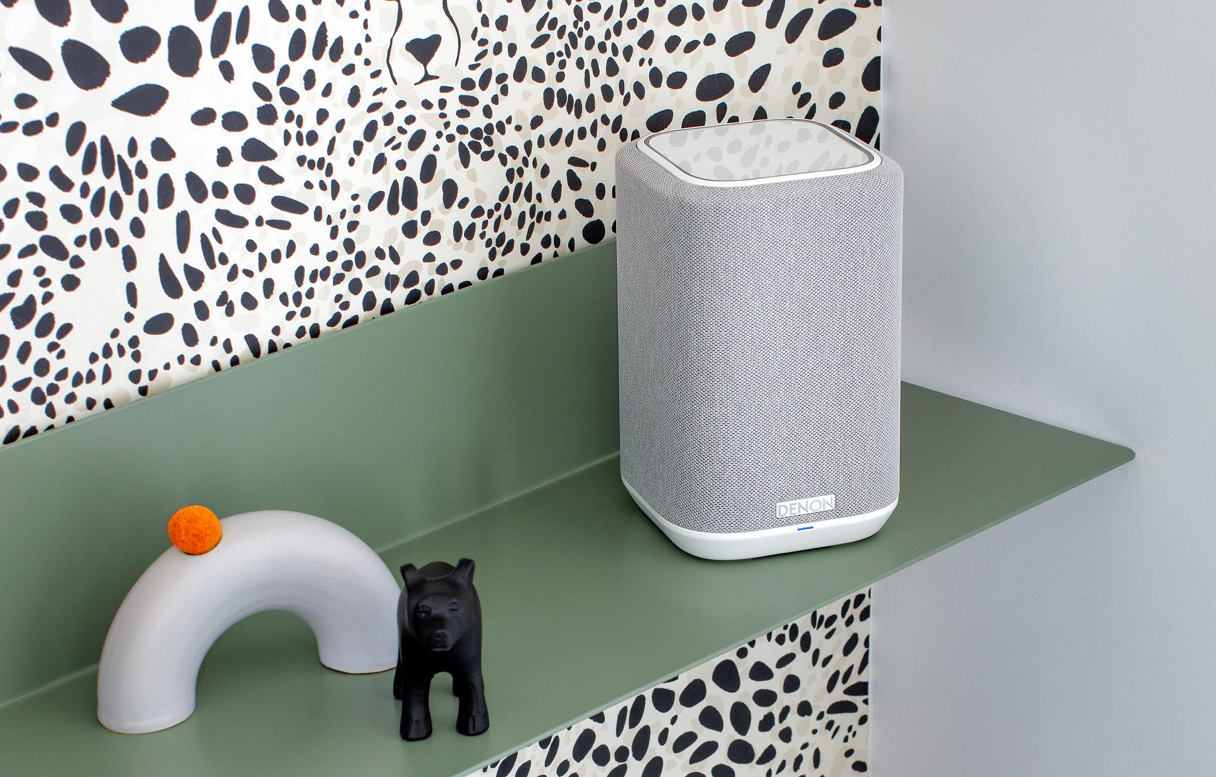 Denon Home 150 Wireless Smart Speaker – Compact Design, Wi-Fi & Bluetooth, HEOS Built-in, Alexa Built-in, Siri & AirPlay 2, Spotify Connect, Multi-Room Support, White
