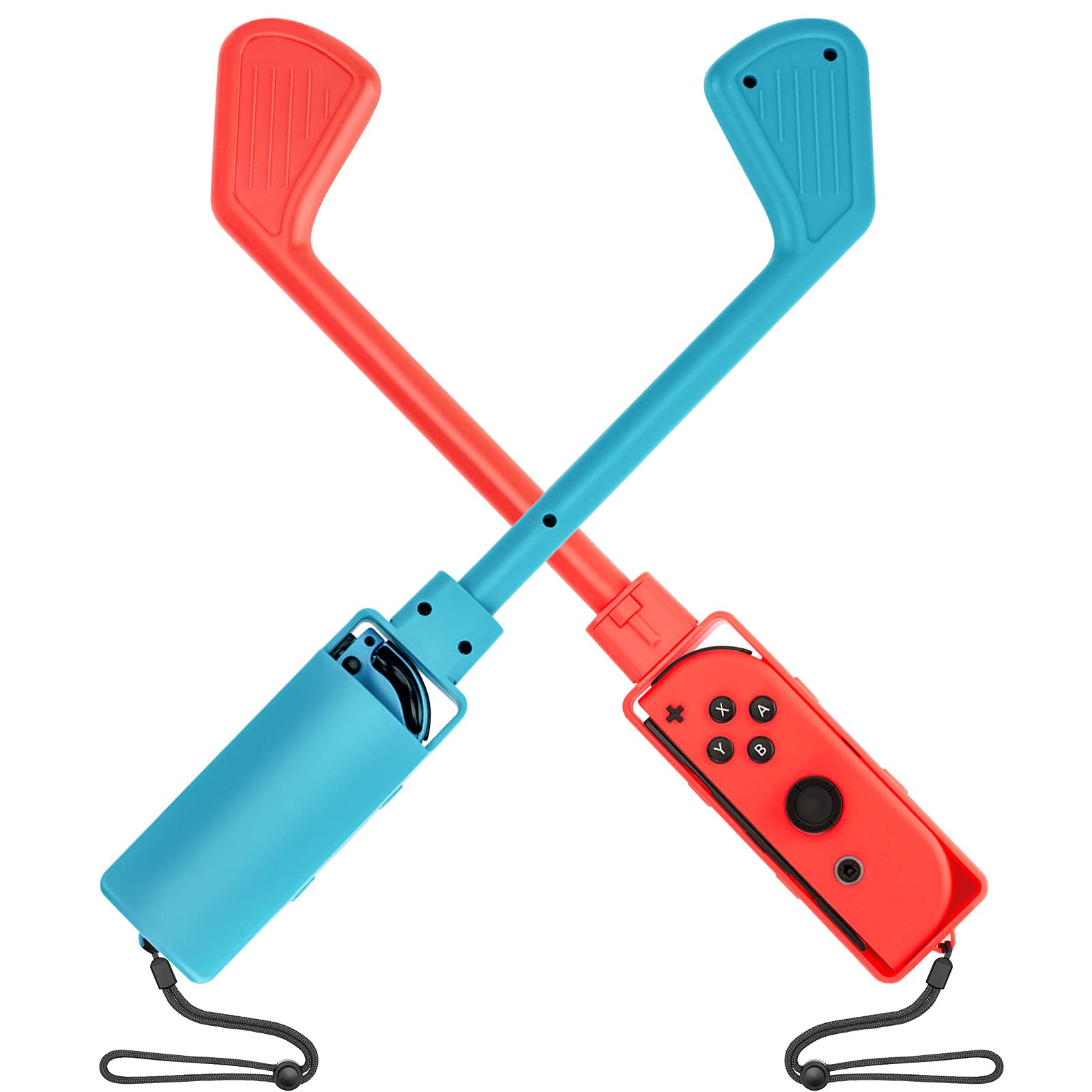 Golf Clubs for Nintendo Switch Joy-Con, Golf Controller Handle Grip Game Accessories for Mario Golf Super Rush (2 Pack)