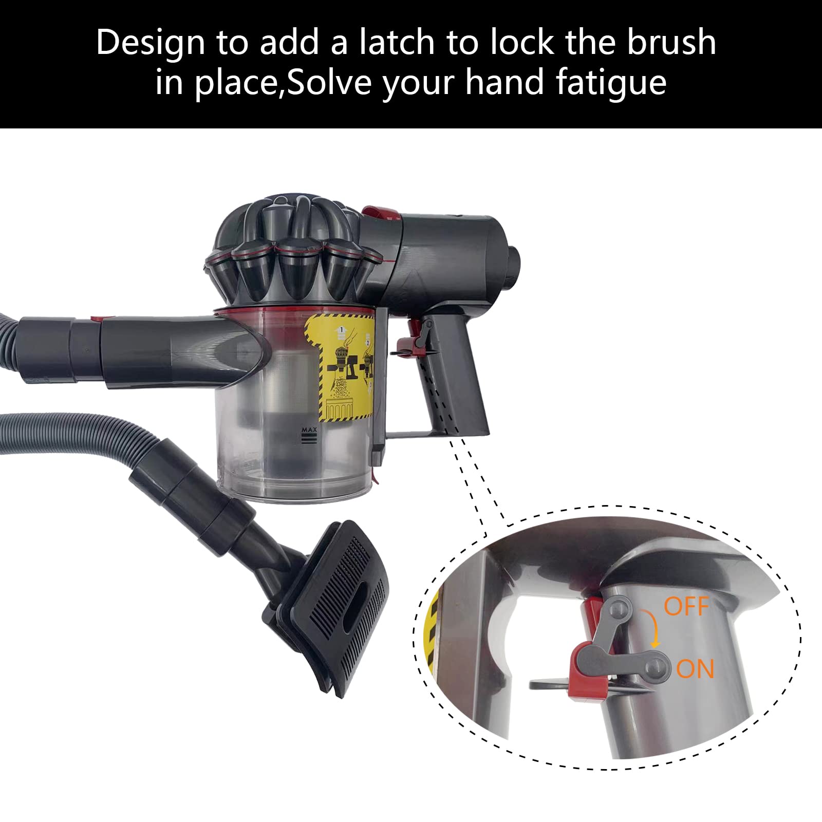 Dog Grooming and Pet Deshedding Vacuum Brush Kit for Dyson V7 V8 V10 V11 V15 Absolute Animal Vacuum Cleaners Grooming Tool Brush Attachment Extention Hose & Trigger Lock (Groom Tool Attachment)
