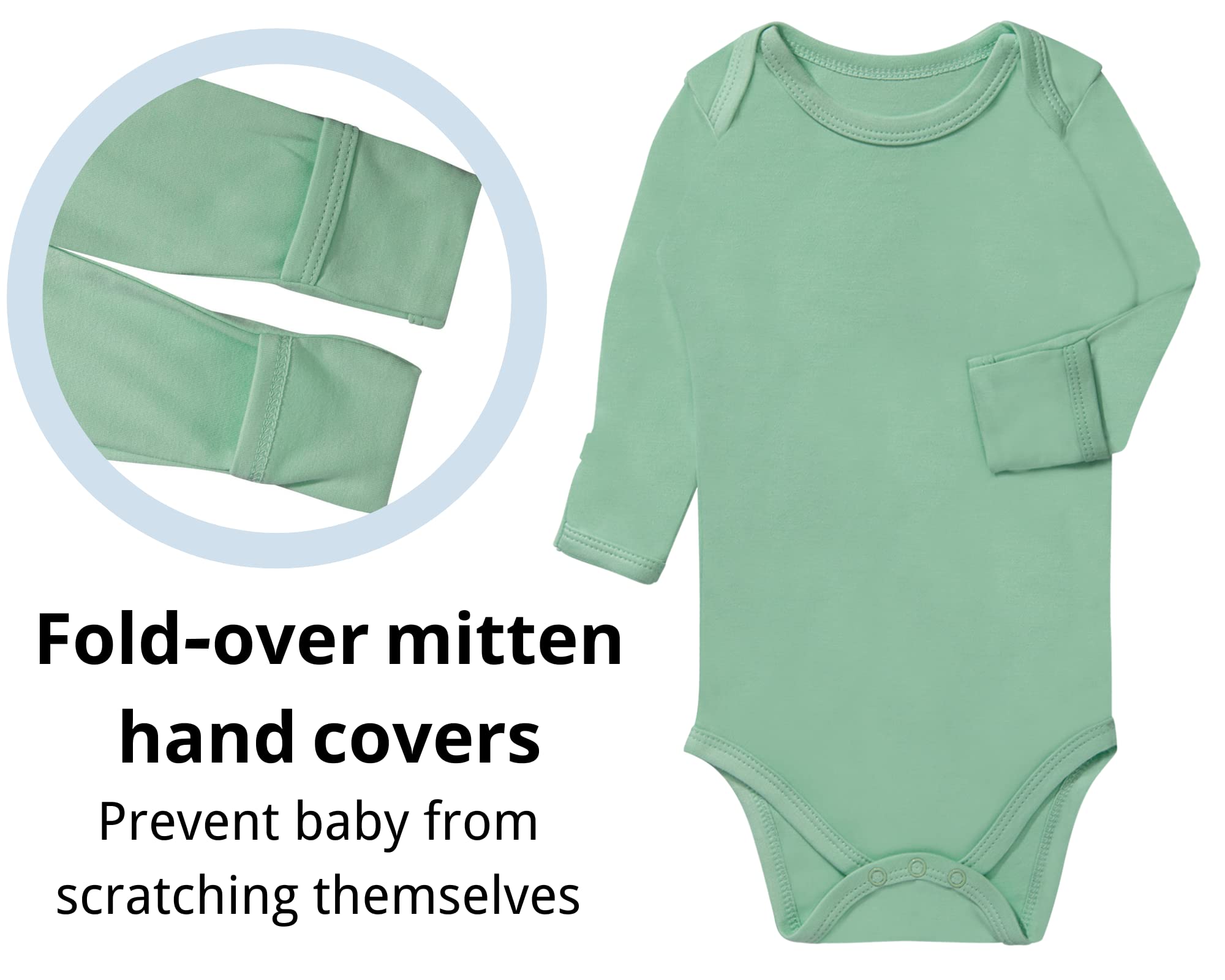 GUISBY White Bodysuits for Baby, Soft Rayon Made From Bamboo Long Sleeve with Snap Bodysuits 18-24 Months