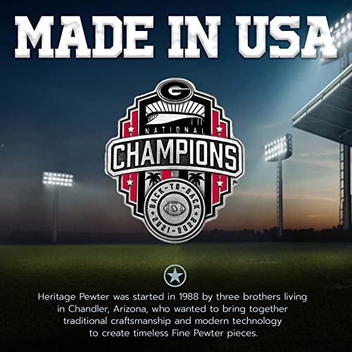 Heritage Pewter Georgia Bulldogs 2022 National Championship Royal Container | 30 OZ Glass container | Expertly Crafted Pewter Glass