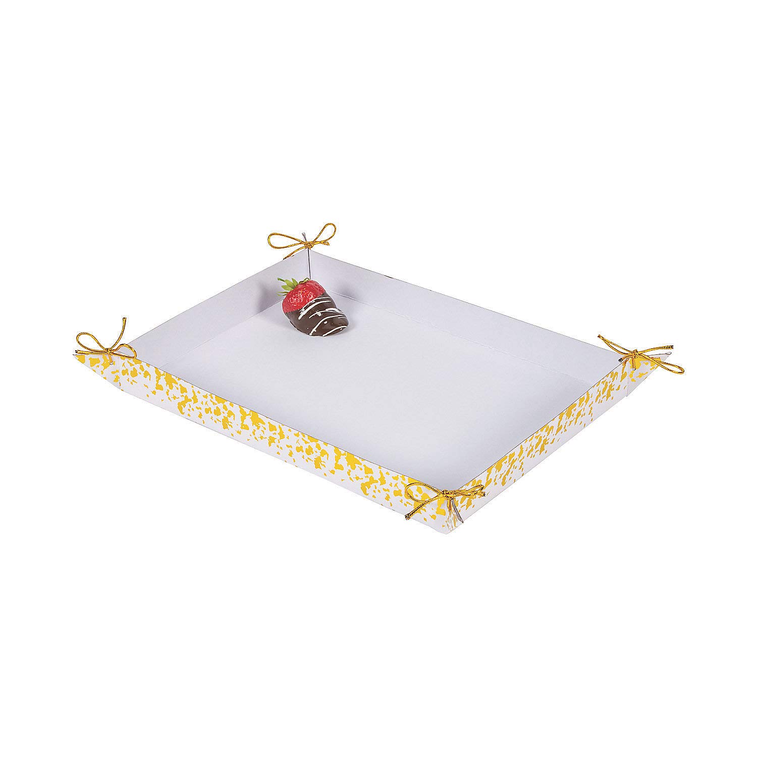 Fun Express - Lg Gold Foil Trim Treat Tray for Wedding - Party Supplies - Serveware & Barware - Serving Platters - Wedding - 2 Pieces