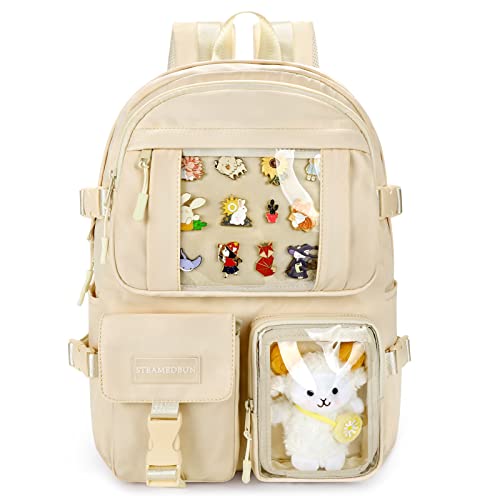 STEAMEDBUN Kawaii Backpack Cute Aesthetic Backpack for Girls,Ita Backpack with Inserts for School (without pins)