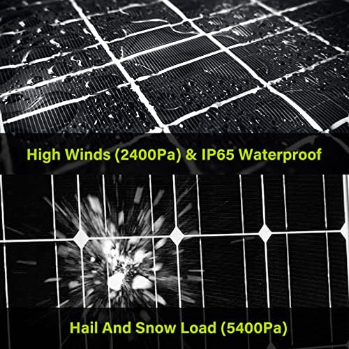 Newpowa 220W Monocrystalline 10BB Cell Solar Panel 220 Watt 12V High Efficiency Mono Module RV Marine Boat Off Grid