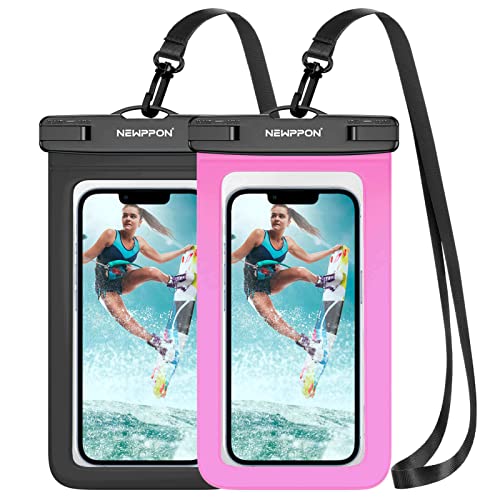newppon Waterproof Cell Phone Pouch : 2 Pack Universal Floating Dry Bag Holder for Android Samsung Galaxy S22 Ultra 5G S21 S20 FE S10 S10E C10 S9 Note 20 10 Edge Plus A72 A52 A03 Core M32 for Beach