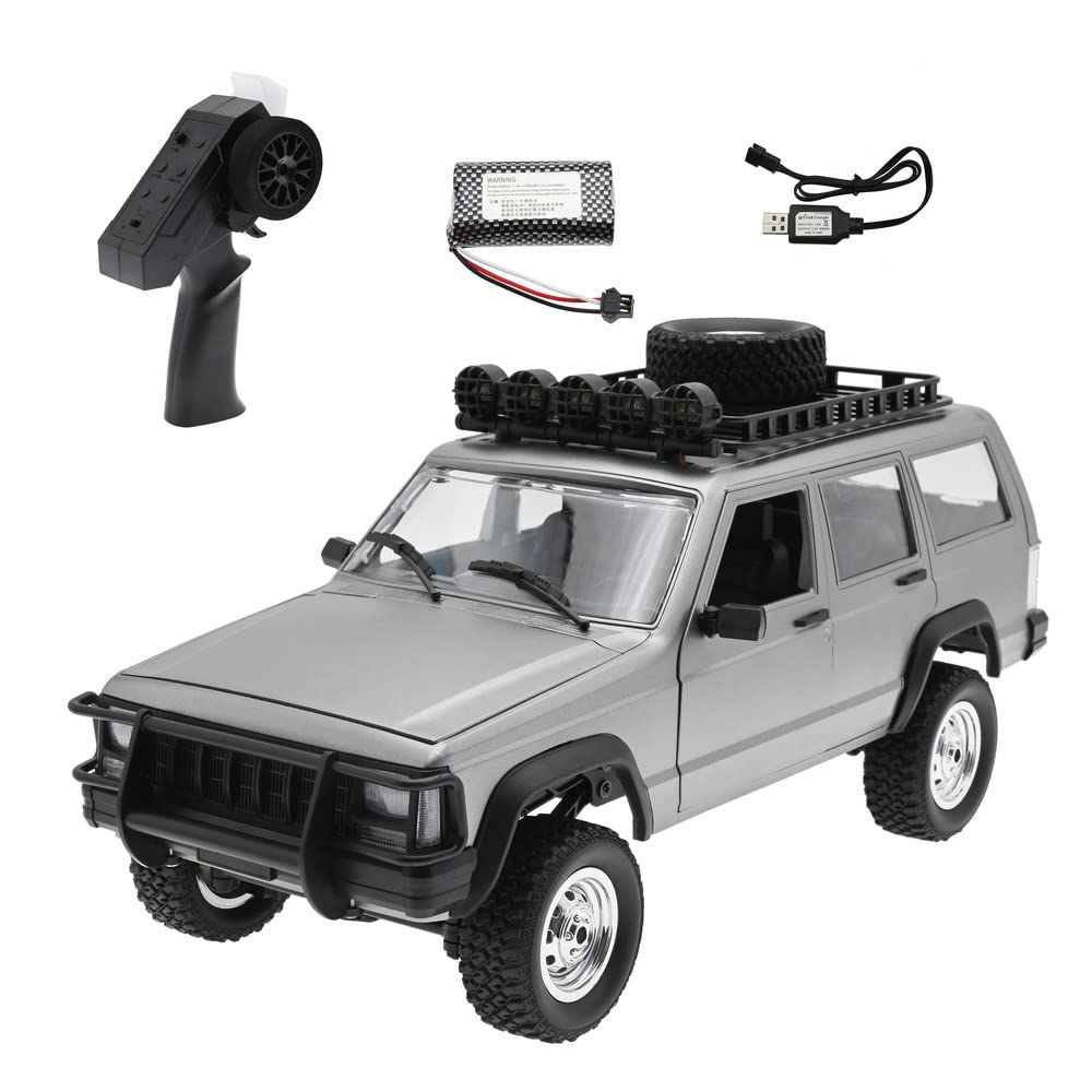 The perseids RC Car Remote Control Truck RC Rock Crawler 1:12 2.4G 4WD Off-Road High-Speed Vehicle Minitary Truck Electric Hobby Grade RTR Toy for Kids Over 14 and Adults (MN-99S(Gray))