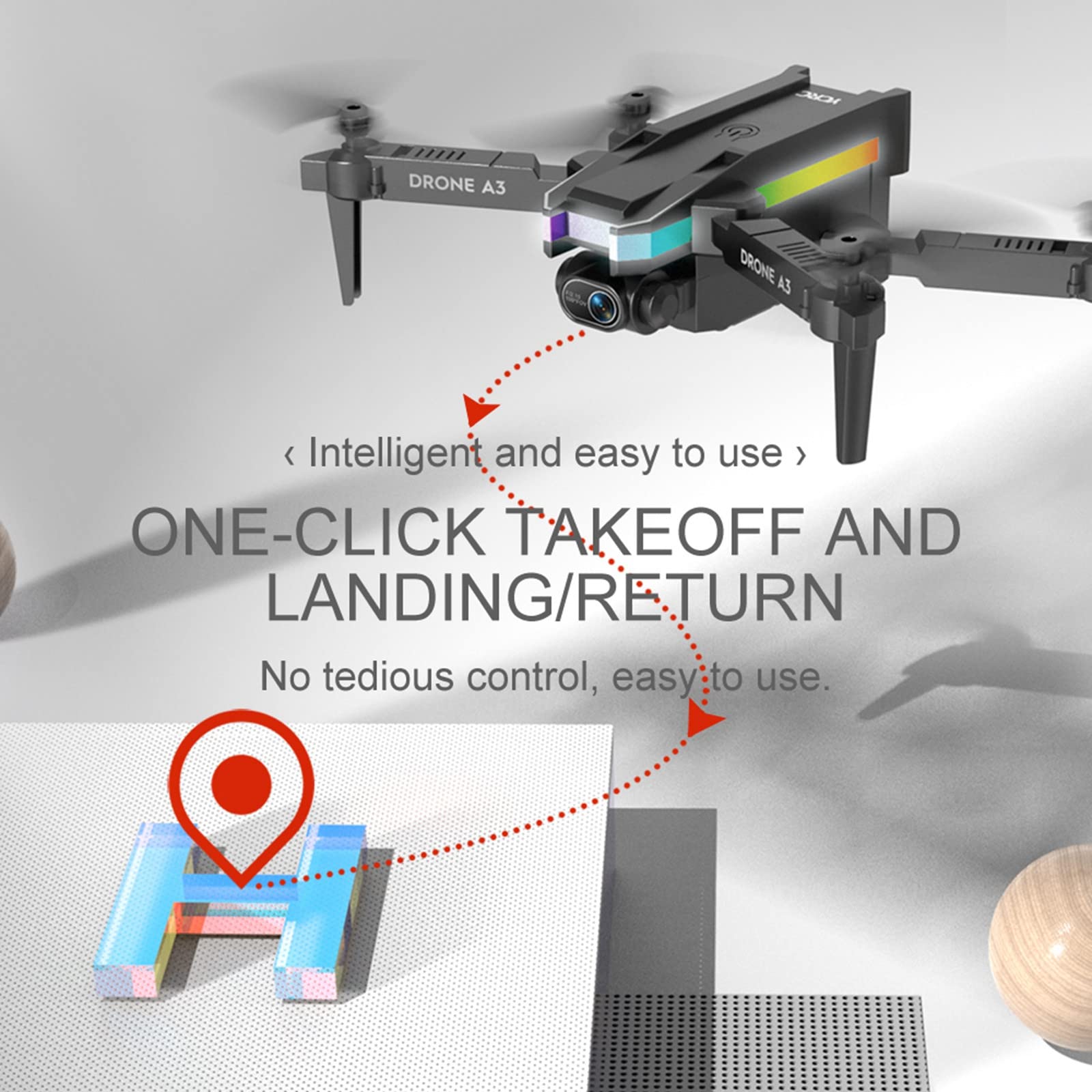 Dual 4K HD FPV Camera Remote Control Foldable Mini Drone - Altitude Hold Headless Mode Start 2.4G WiFi 3 Level Speed Adjustment RC Foldable Quadcopter Toys for Adults Boys Girls
