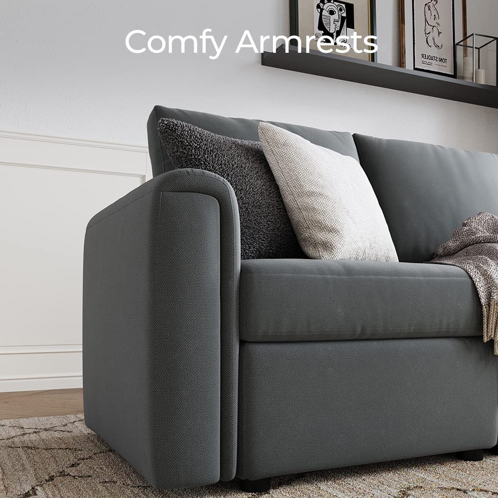 LINSY HOME Armrest Module for Modular Sectional Sofa Couch, A Pair of Couch Armrests to Extend or Update Your Sofa, Wide Track Arm, Dark Gray