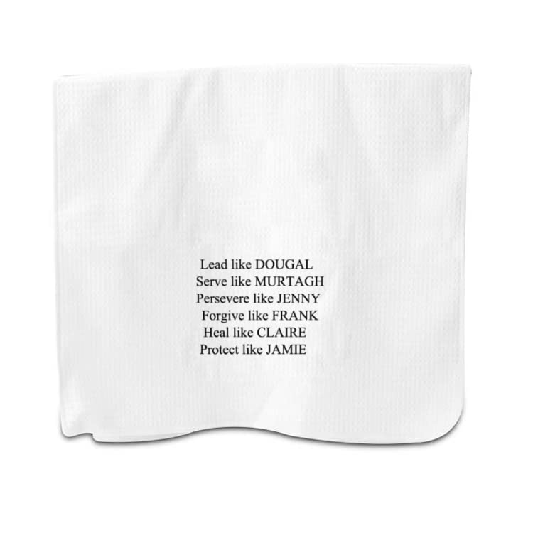 PXTIDY Out Lander Inspired Gift Kitchen Decor Lead Like Dougal Serve Like Murtagh Persevere Like Jenny Flour Sack Towel Kitchen Dish Towel Out Lander Show Fans Gift