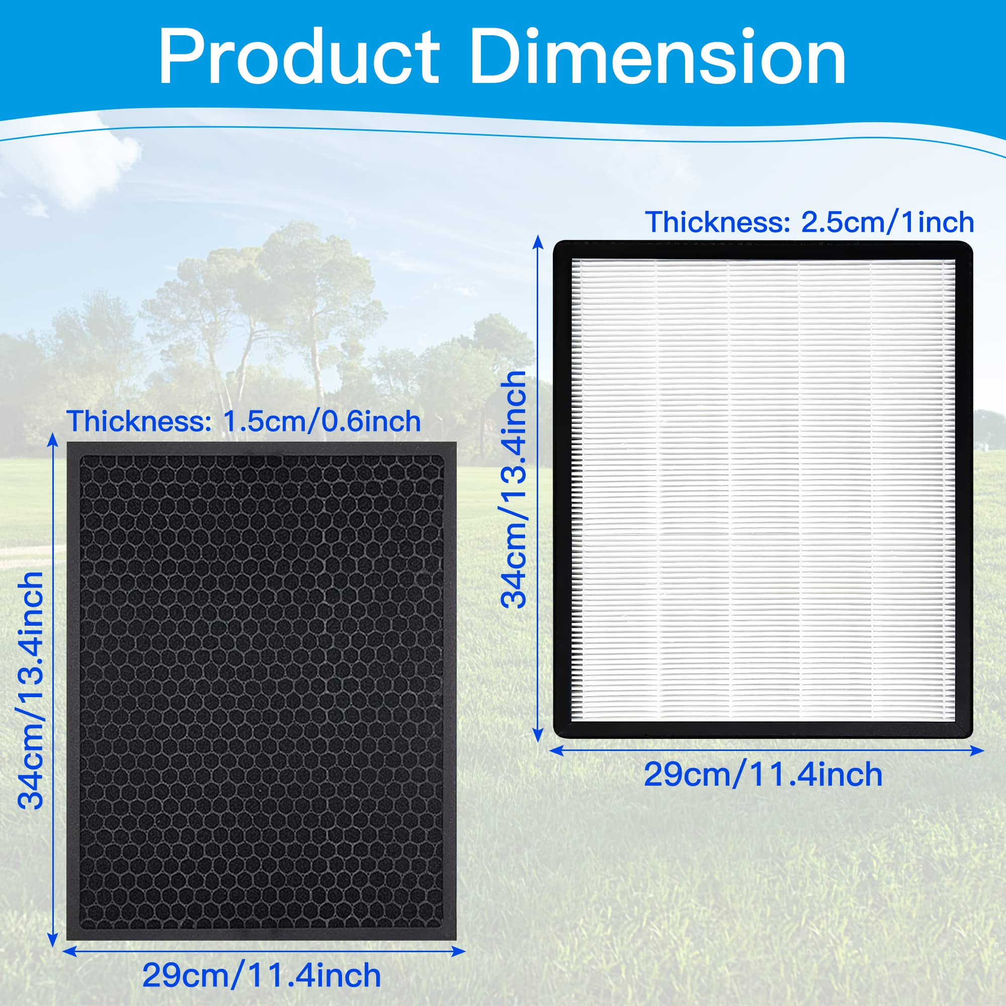 I clean Replacement LV-PUR131 Filter,2 Pack Filters Compatible with Levoit LV-PUR131, LV-PUR131S,LV-PUR131-RF Air Purifier