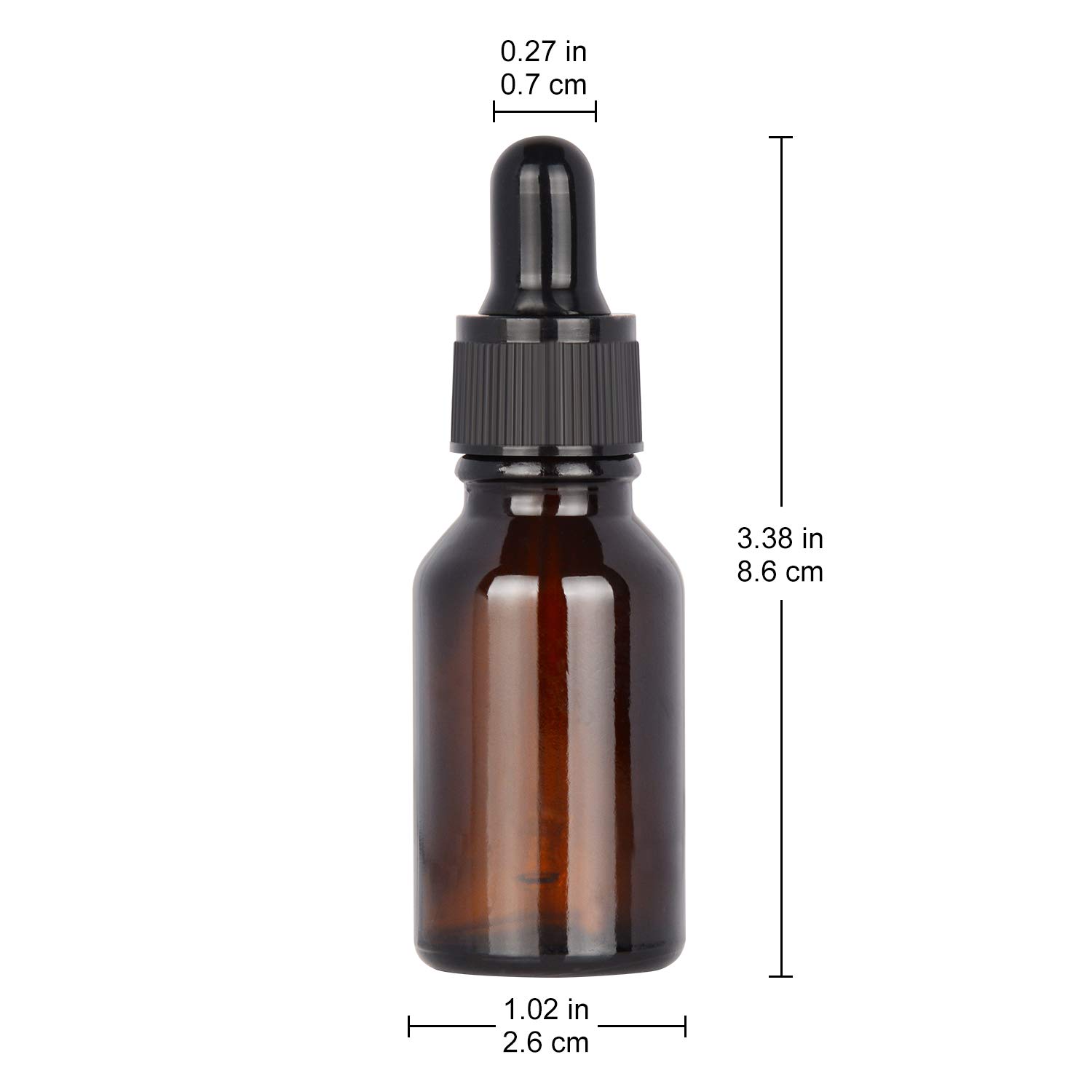 stonylab 15ml (0.5 oz) 4-Pack, Amber Glass Dropper Bottle, Brown Empty Glass Bottle with Glass Dropper, Inner Plug and Label for Essential Oils Aromatherapy Fragrances