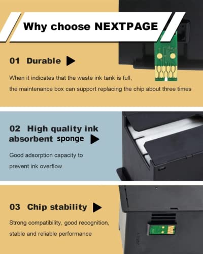 NEXTPAGE T6711 Ink Maintenance Tank with chip Remanufactured for WF7710 WF7720 WF3620 WF3640 WF7110 WF7610 WF7620 Printer (T671100 Ink Maintenance Box 1 Pack)