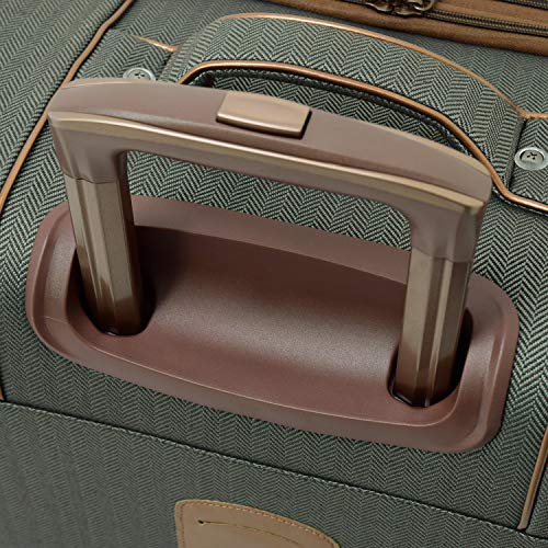 LONDON FOG Newcastle Softside Expandable Spinner Luggage, Slate Bronze, Checked-Medium 24-Inch
