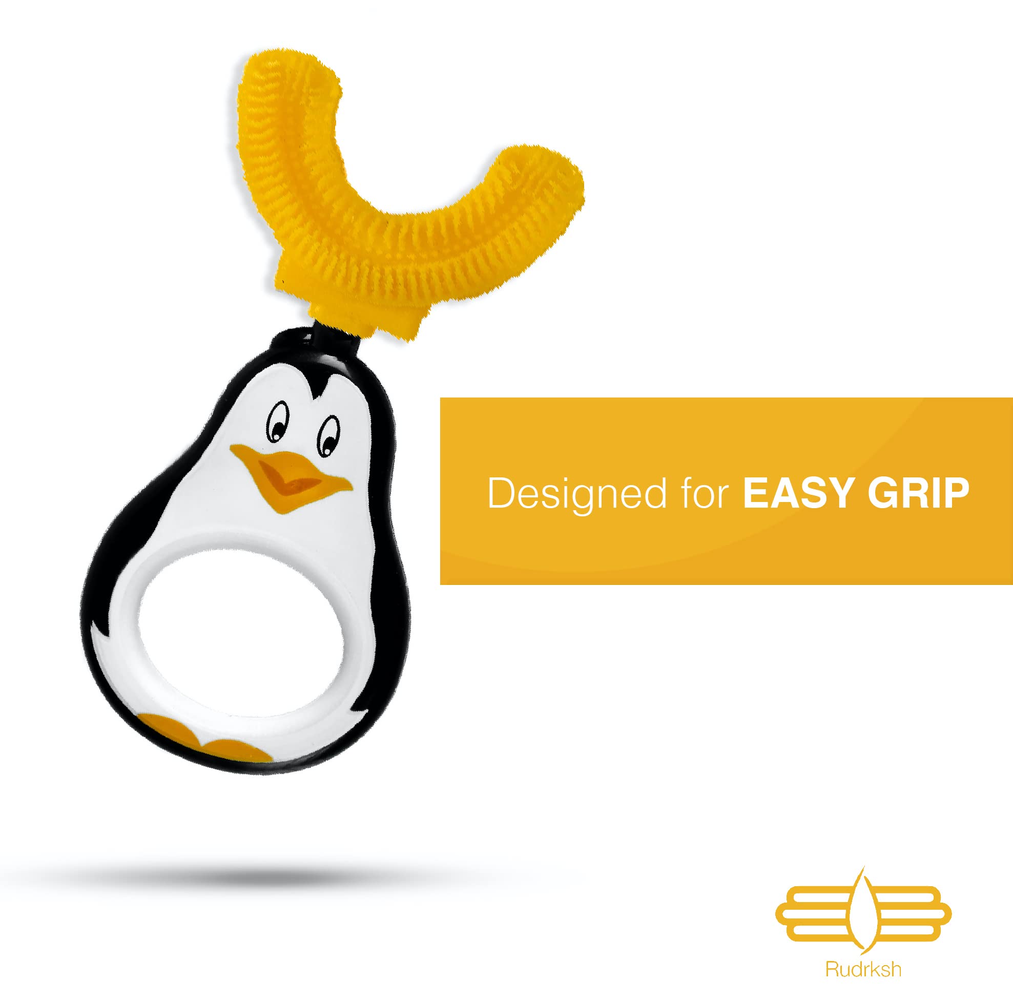 Rudrksh U Shaped Toothbrush (Penguin Shape Toothbrush with 2 Heads)