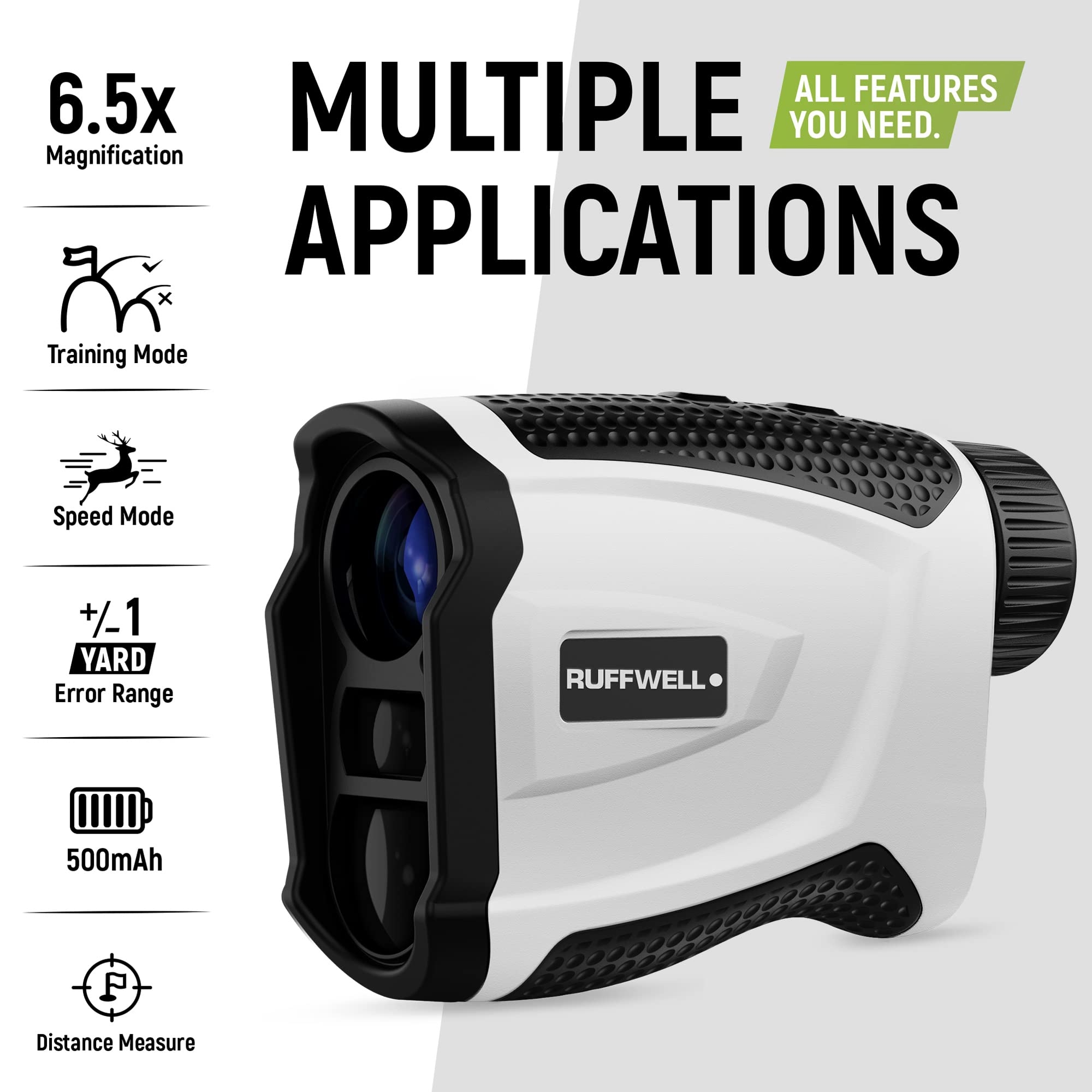 Golf Rangefinder 6.5X Laser Rangefinder High Transmittance Rangefinder Independent Ranging with Three Modes,Distance Measurement, Slope Compensation,Speed Modes,High Portable,with Golfing,Hunting