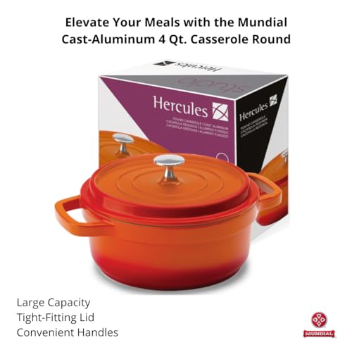 Hercules PA9000-26L Oval Casserole Dutch Oven 3 qts Cast Aluminum with Induction Stove Plate