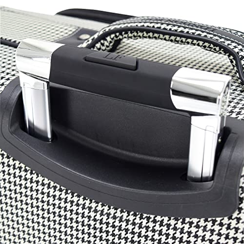 London Fog Oxford III 2 Piece Set (Cabin Bag and 25" Spinner), Black White