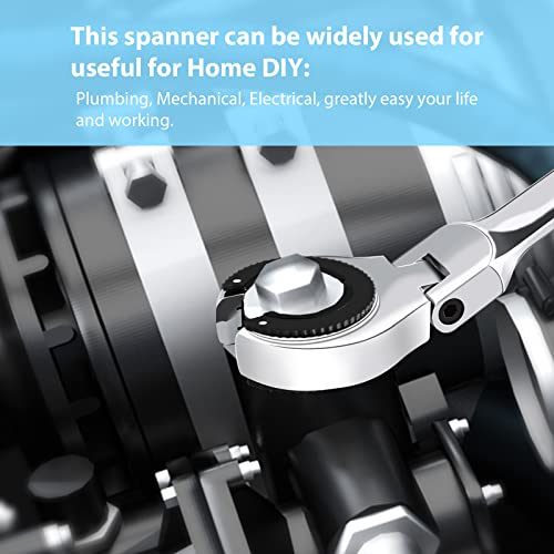 LOSCHEN】SAE Flex-Head Ratcheting Wrench Combination Wrench Set 10 Pcs/Set with 72 Teeth, Chrome Vanadium Steel Tubing Ratchet Spanner(US and European Patents)