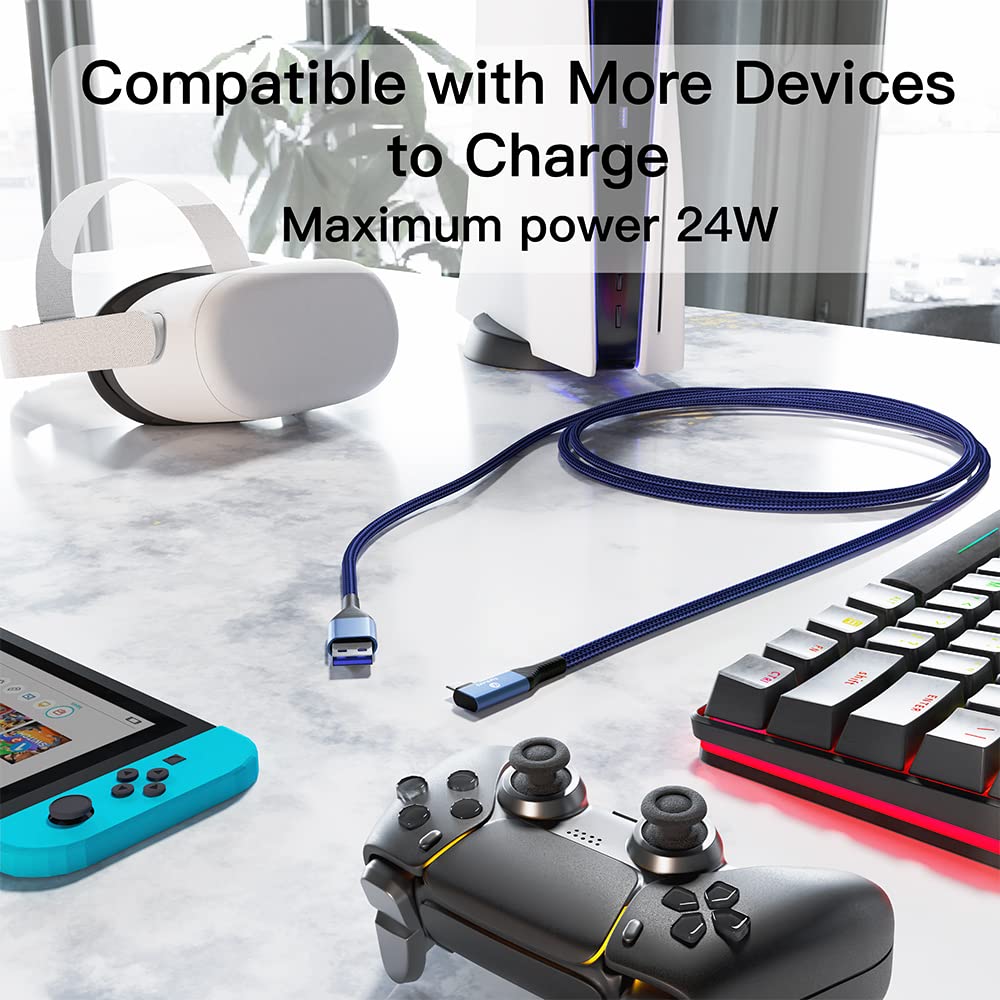 fanluoqi Link Cable 20 FT Compatible with Quest2 Accessories and PC/Steam VR，Supports fast charging High Speed PC Data Transfer,USB 3.0 to USB-C Cable for VR Headset and Gaming PC
