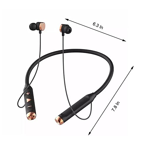Kimanli Neckband Earbuds, Wireless 5.1 Bluetooth HD Stereo HeadphonesNoise Cancelling Mic Headset Halter Neck Hanging Design Earbuds with Flashlight for Sport Working