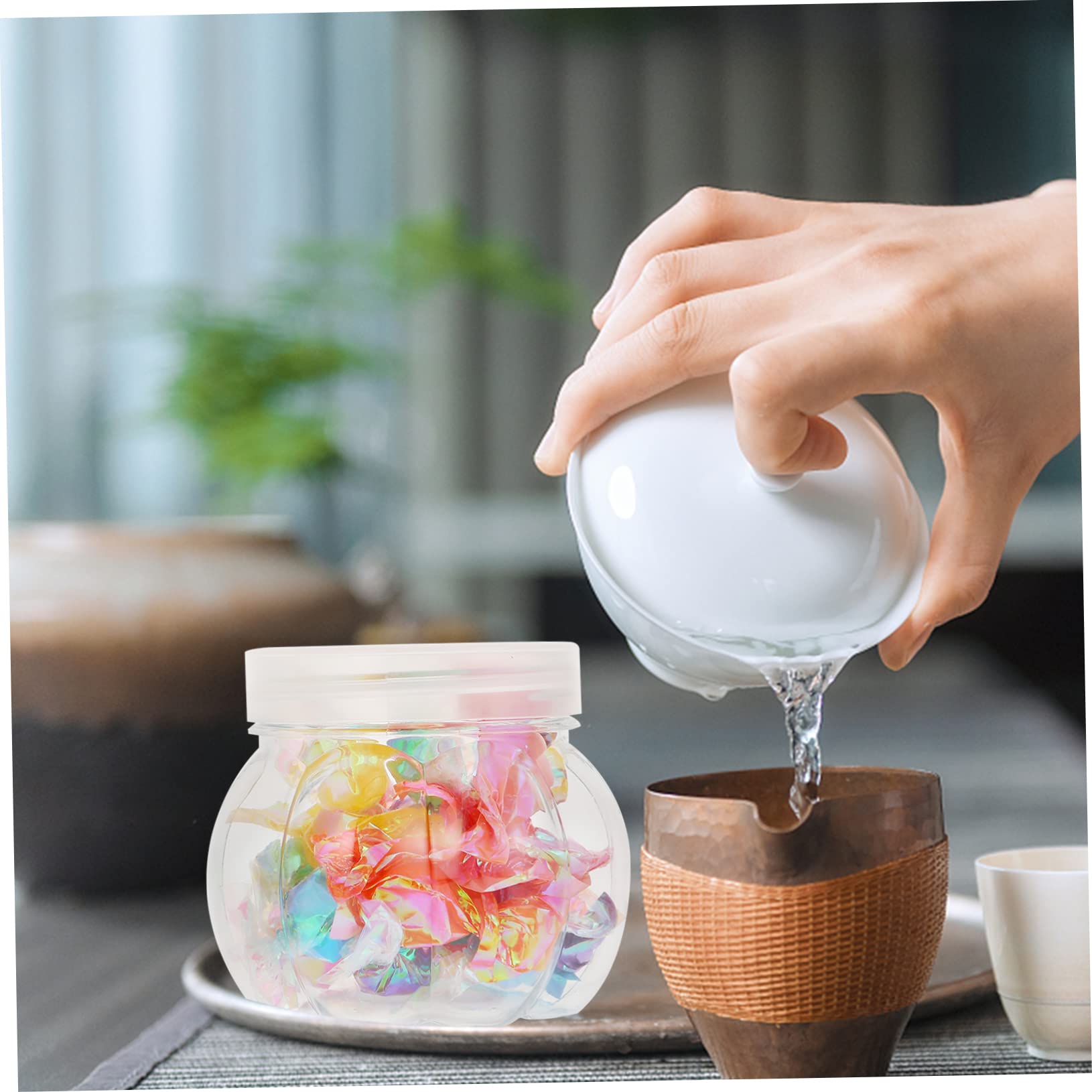 DOITOOL 12pcs Pet Pumpkin Jar Airtight Glass Jars NavideƱos Clear Container Halloween Bakery Boxes Loose Tea Canister Christmas Candy Jar Candy Container Packing Jar Candy Jars