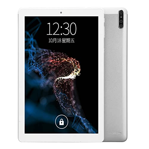 lonuo HD Tablet 13MP Camera 100-240V Silver Tablet Octa Core 2.5GHz CPU 6GB RAM 128GB ROM for School (US Plug)