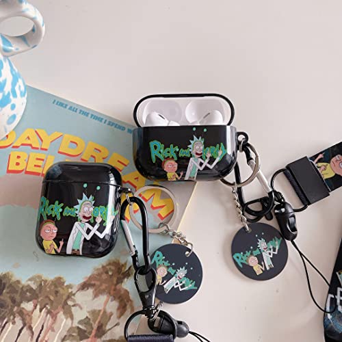 NOLEGA Fancy Funny Friendly Gestures and Unique IMD Process TPU Soft AirPods Case, Personalised with Cartoon Lanyard Keychain AirPods 1/2 Case Cover