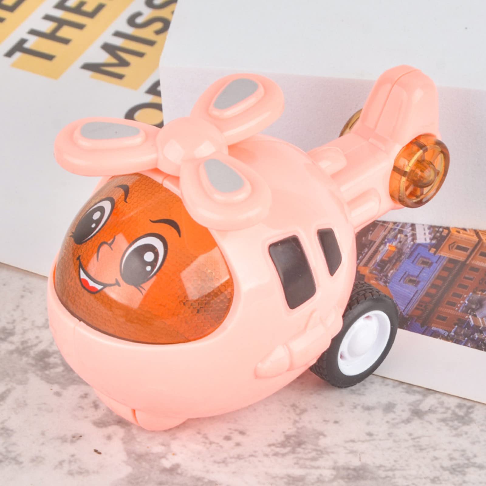 EWTY Household Children's Cartoon Inertial Helicopter Boy Toy Model Bathroom Bath Helicopter Toy (Pink)