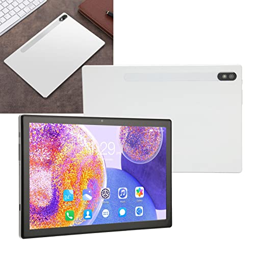 lonuo Office Tablet, White 10 Inch Tablet 5G WiFi 7000mAh 6GB RAM 256GB ROM for Business (US Plug)