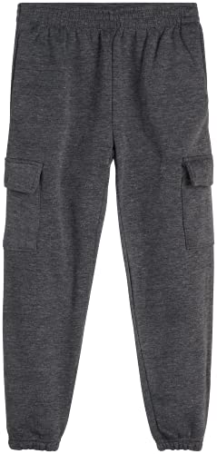 Quad Seven Boys' Fleece Jogger Set - 4 Piece Basic Solid Pullover Hoodie and Sweatpants (Size: 8-18), Size 8/10, Navy/Charcoal