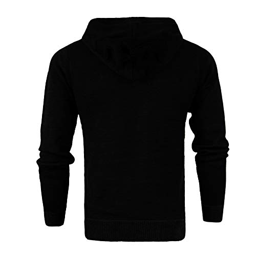 Thenlian Men Autumn Winter Xmas Hoody Reindeer Feather Hooded Christmas Fur 3D Blouse Top(M, Black)