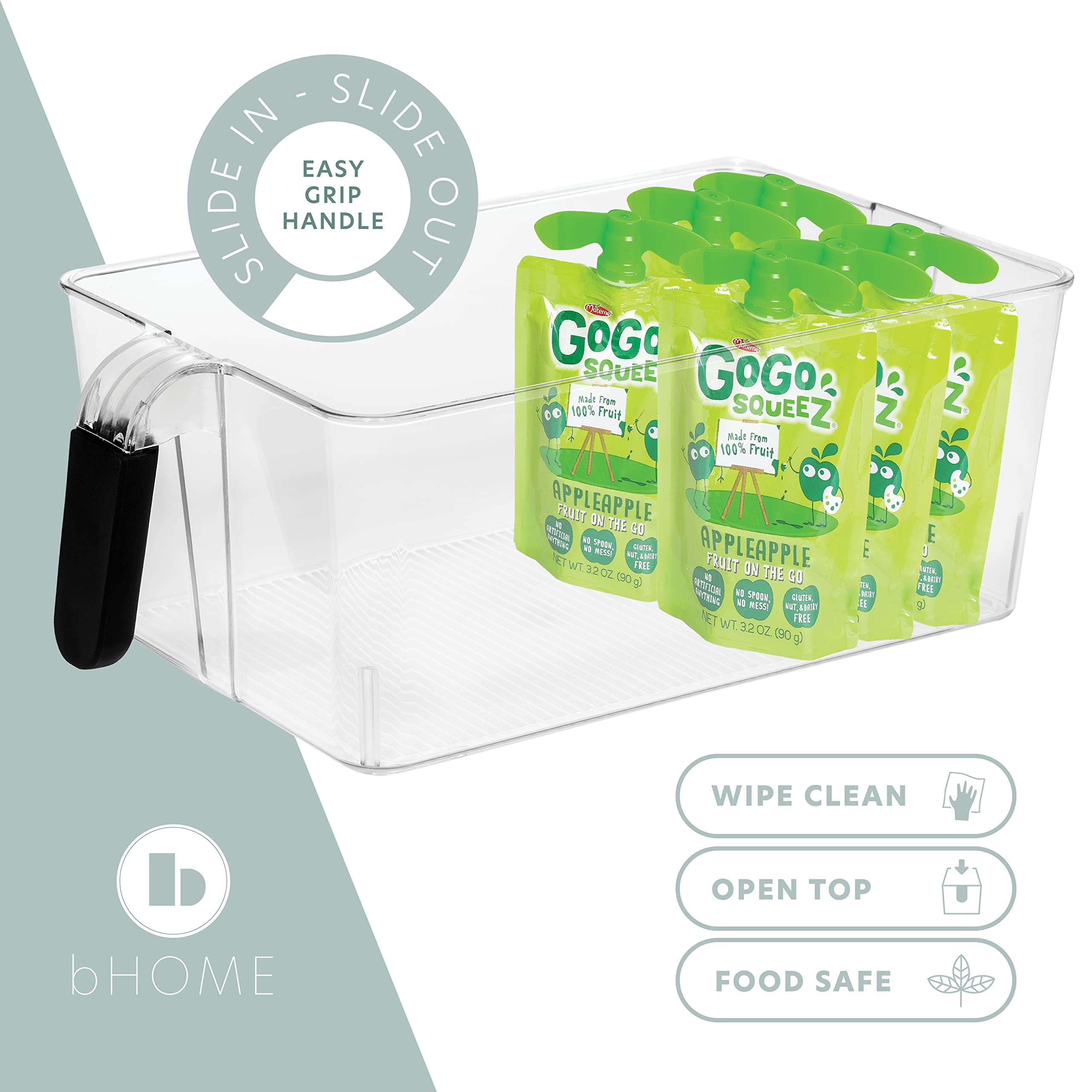 Ice Cube Tray + Ice Scoop For Freezer | Ice Bin & Flexible Scoop | BPA Free, Food Safe Ice Bucket | Clear Plastic Storage Bin, Laundry Detergent Holder, Freezer and Refrigerator Organizer Bin