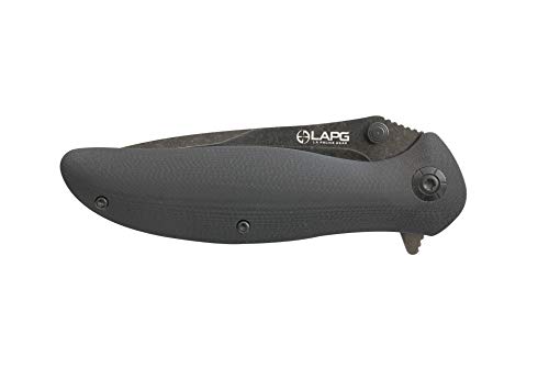 LA Police Gear TBFK S35VN Folding Pocket Knife, Best Knife for Gifts, Folding Pocket Clip Knife - Black