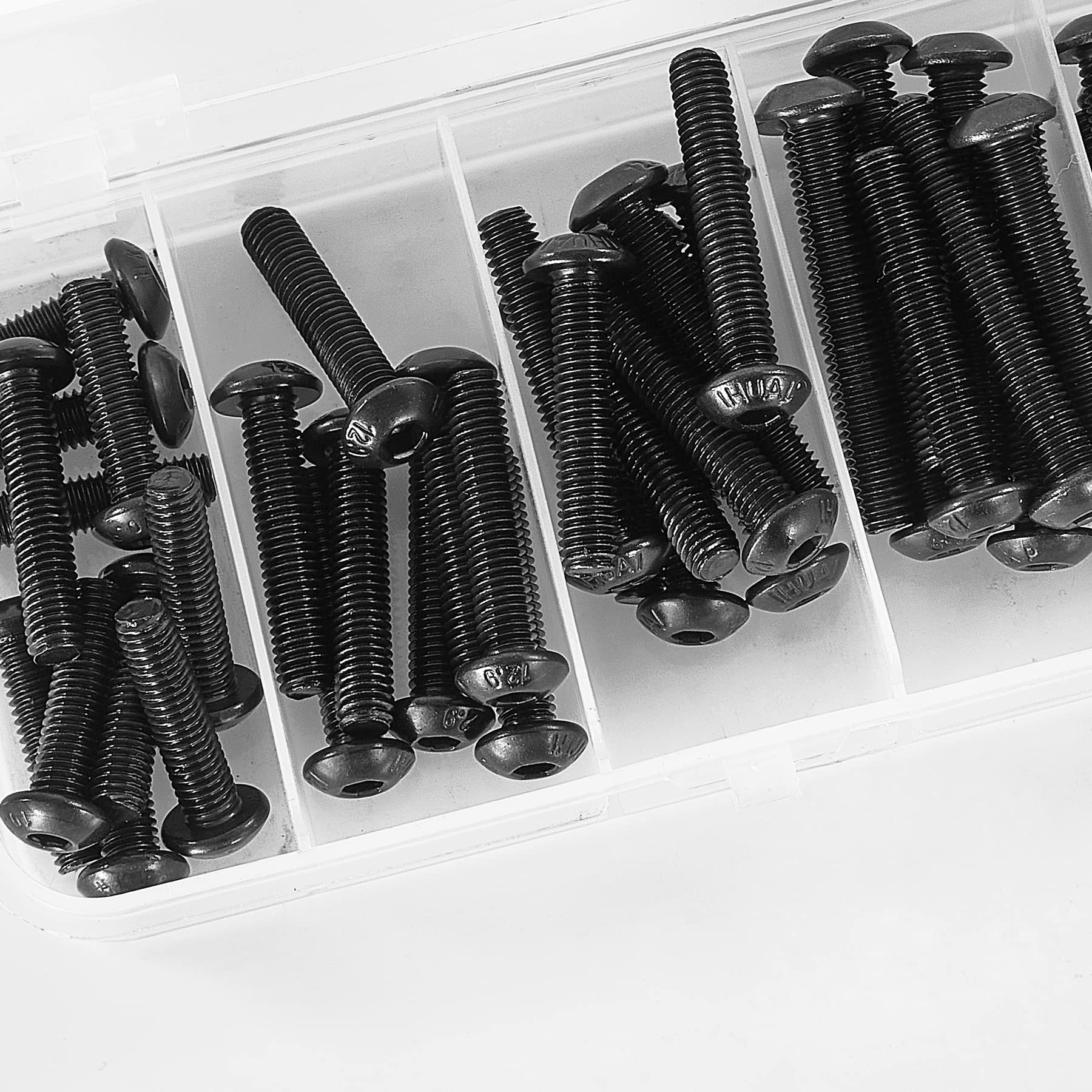 GUTEBANG M5 x 8mm 12mm 16mm 20mm 25mm Button Head Socket Cap Screws Bolts, 10.9 Grade Alloy Steel, Allen Hex Drive, Black Oxide Finish, Metric Fully Threaded, 50PCS