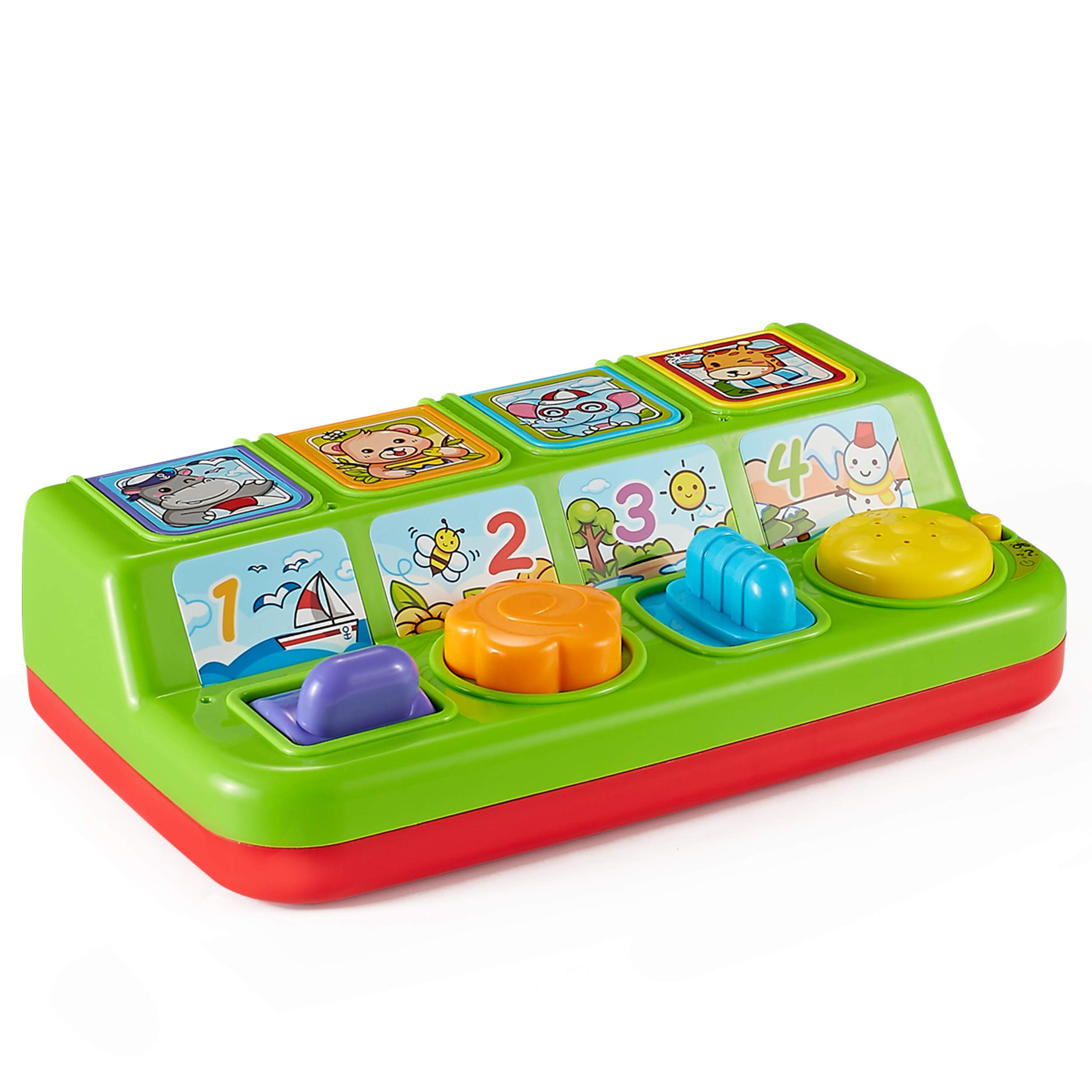 Think Gizmos Interactive Activity Pop-Up Toy for Toddlers Ages 1,2,3 β Peek-a-Boo Toy with Lights, Sounds & Music β Cute Animal Learning Game