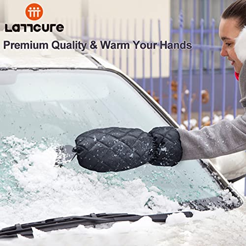 LATTCURE Ice Scraper with Glove, Glove Snow Scraper Windshield Scraper Mitt Car Scraper Mitt, Snow Scrapers for Cars with Waterproof Glove Lined of Thick Fleece Snow Removal Supplies
