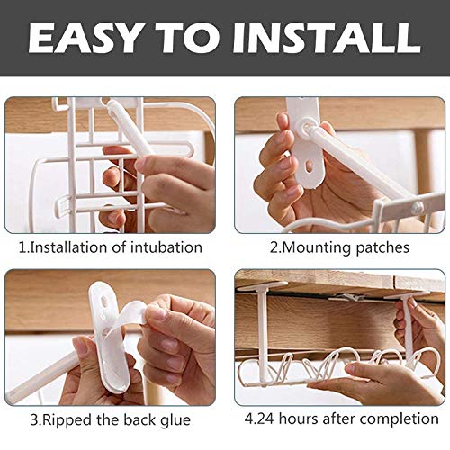 LILYRIN Desk Tray Wire Cable Tray Organizer for Office & Home, White