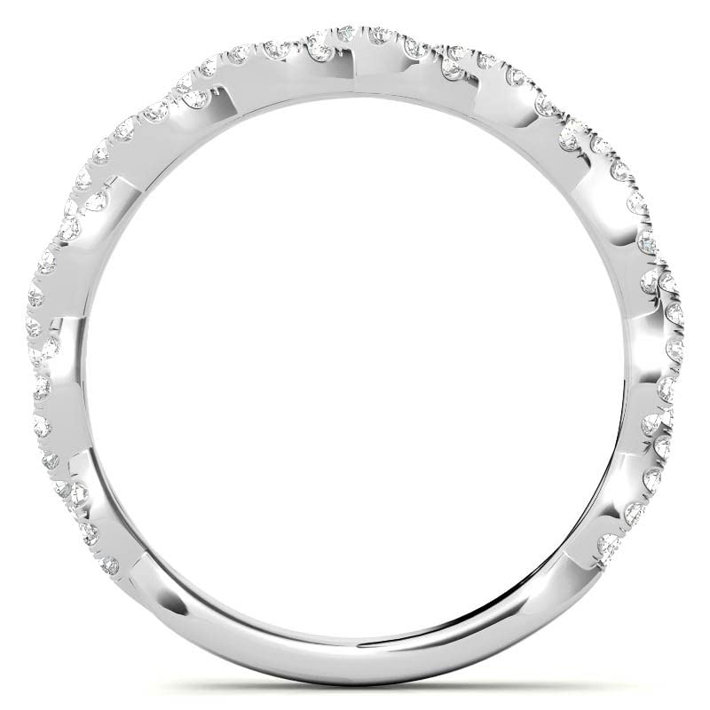 Excellent Round Brilliant Cut 0.38 Carat, Moissanite Diamond Promise Band, Prong Set, Eternity Sterling Silver Band, Valentine's Day Jewelry Gift, Customized Band (4)