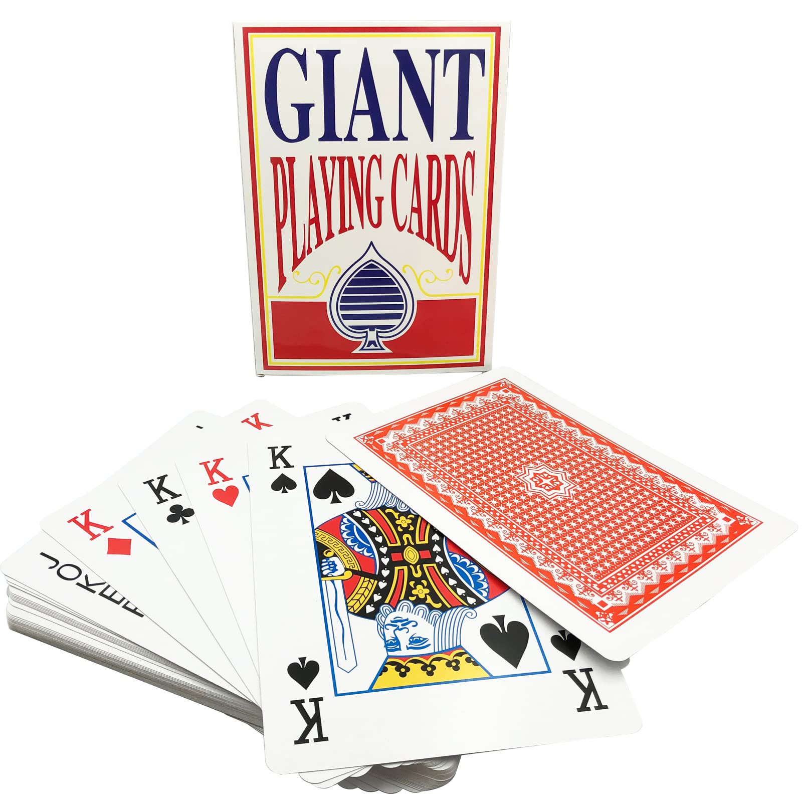 Yuanhe Jumbo Giant Playing Card Deck - 8X11 Inch Large Oversized Cards - Super Big Game Theme Full Deck - For Kids, Adults, Casino Party Decorations