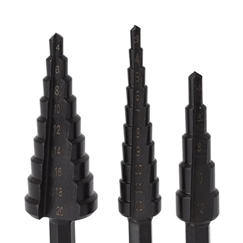 Hex Handle Step Drill Bit, Heat Treatment Step Drill Bit Non Slip for Metal