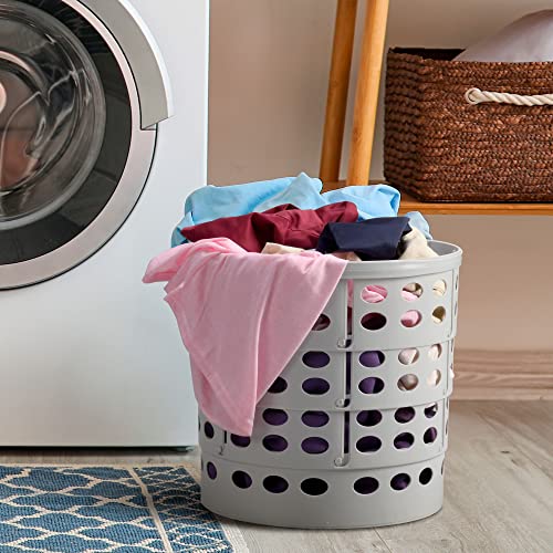 Laundry Basket Collapsible Baby toys Organizer, Foldable Storage Bin, Compact Toy Bins, Baskets for Dirty Clothes, Space Saver for Small Rooms, (1 count) Grey