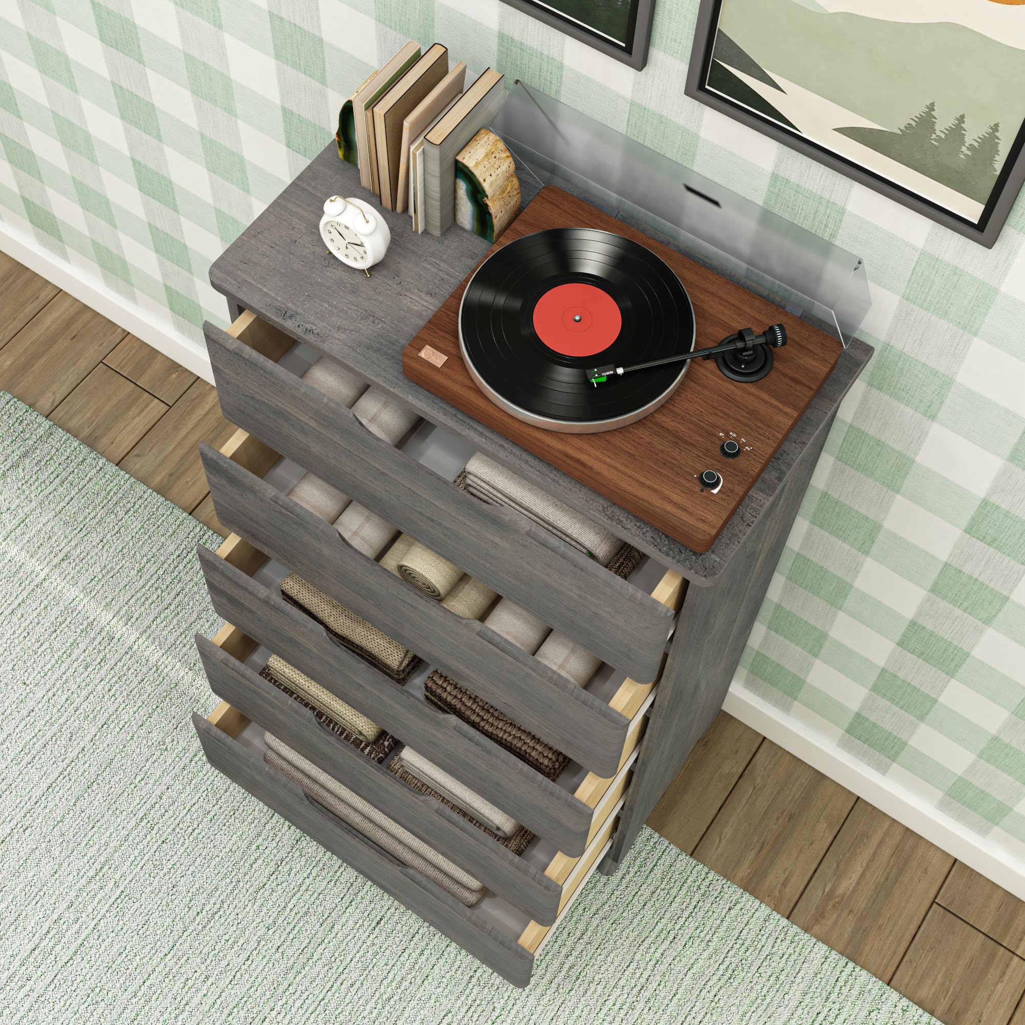 Max & Lily Modern Farmhouse, 5 Drawer Dresser, Driftwood