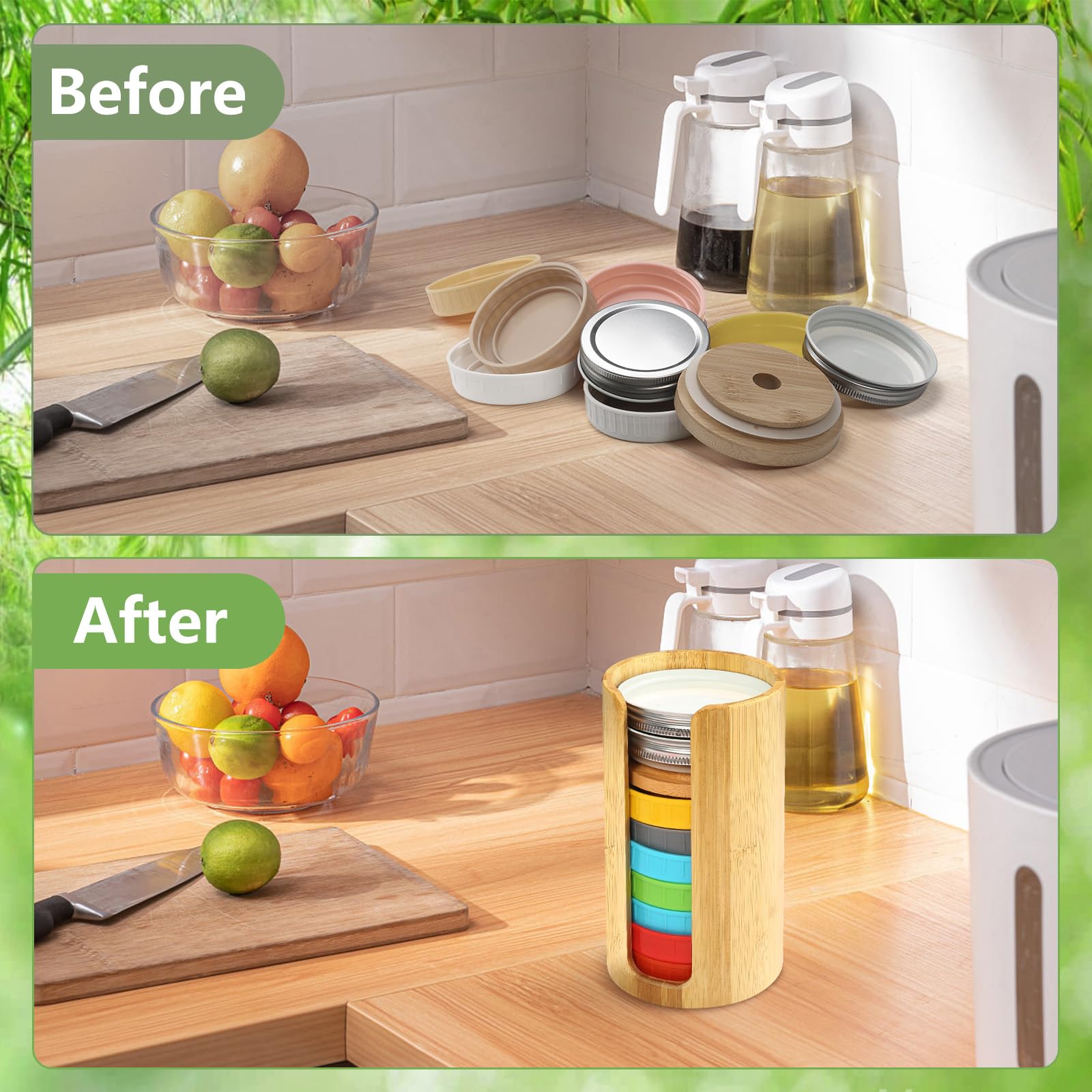 PZHZ Mason Jar Lid Organizer Suitable for Canning Lids、Ball Mason Jar Lids Plastic Mason Jar Lids 2PCS(WIDE®ULAR
