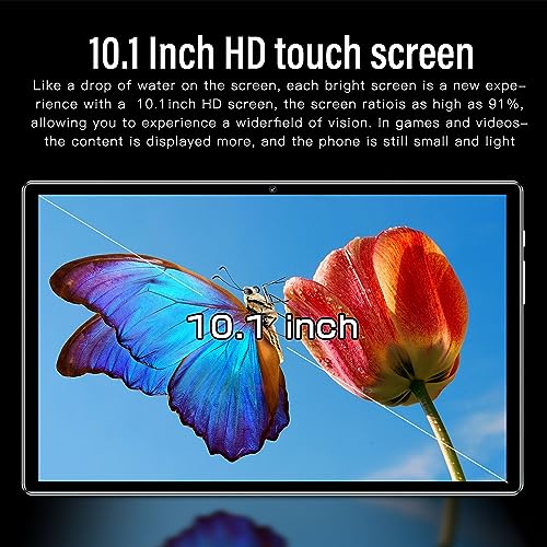 fannay 10.1 Inch Tablet, 7000mAh Tablet 8GB RAM 256GB ROM 100‑240V Stereo Dual Speaker Portable for Working (US Plug)
