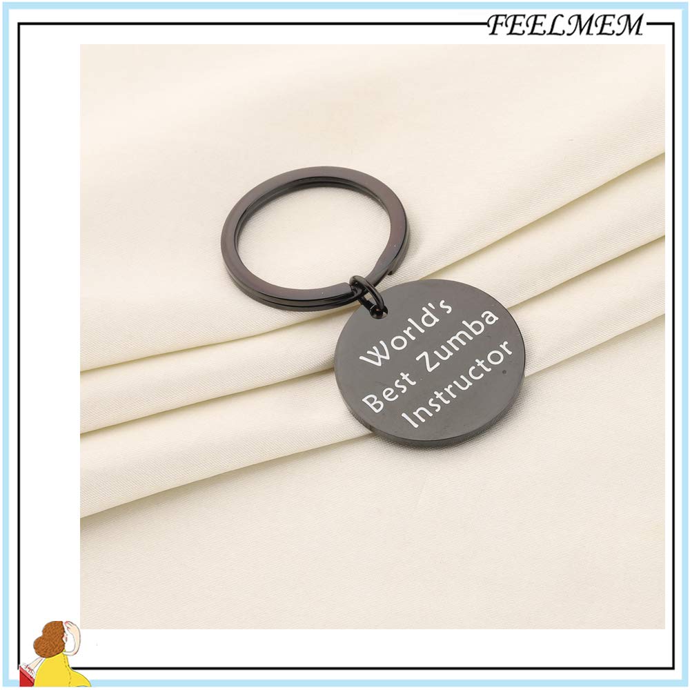 FEELMEM Teacher Gift Zumba Teacher Appreciation Gift World's Best Zumba Instructor Black Keychain Dance Jewelry for Dance Teacher Zumba Teacher (Zumba)