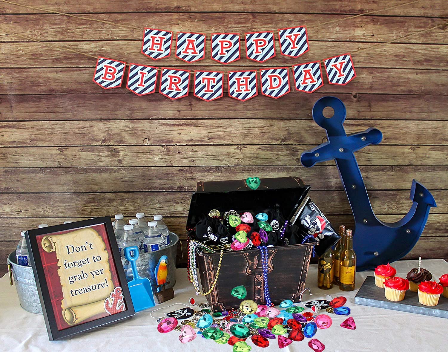 RICHNESS Pirate Treasure Jewels Jumbo Bling Diamonds Multi-Colored Treasure for Pirate Party Pack of 80pcs