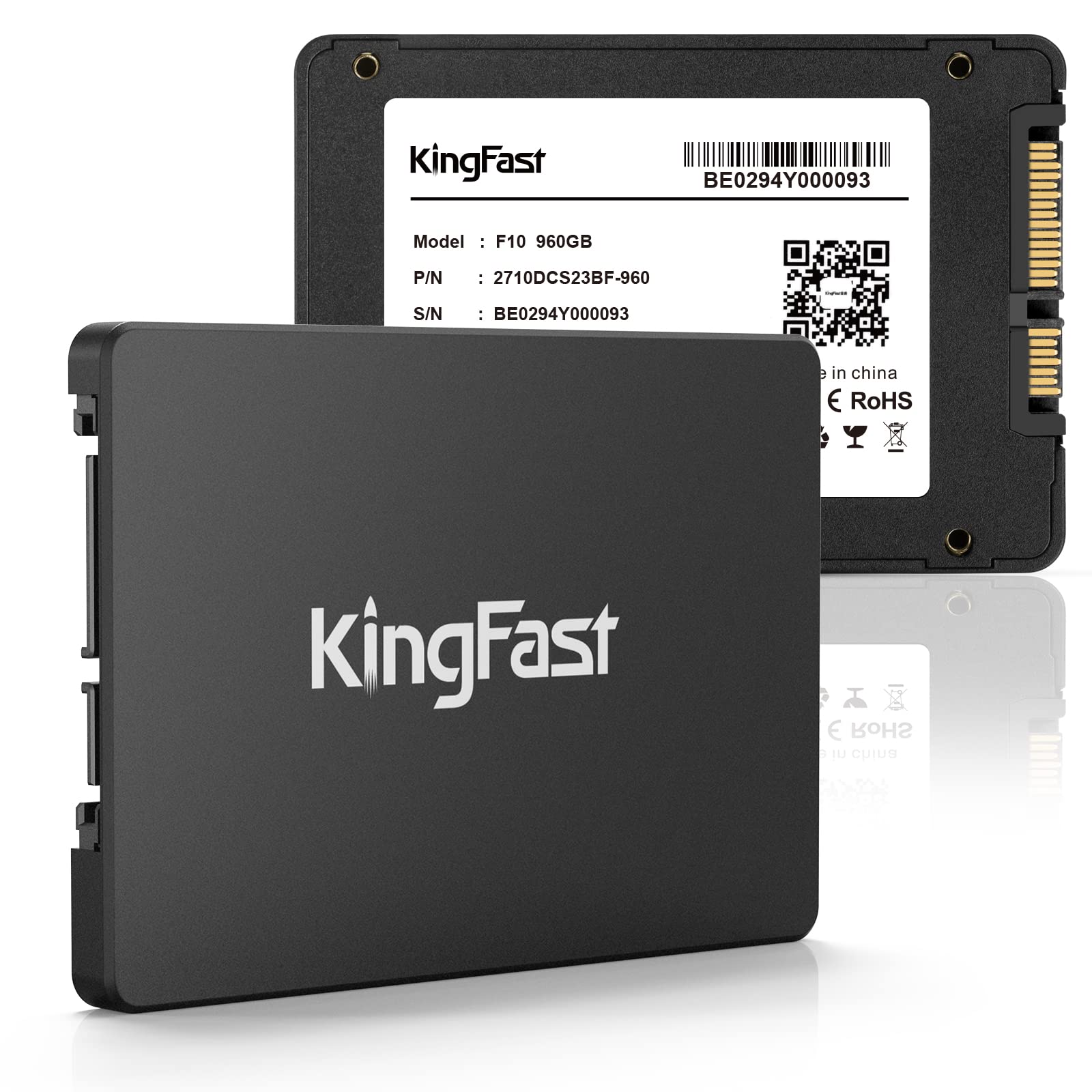 KingFast 512GB SSD SATA III 2.5 Inch Internal SSD - 6 Gb/s SSD Internal Hard Drive Up to 550 MB/s Compatible with Laptop & PC Desktop