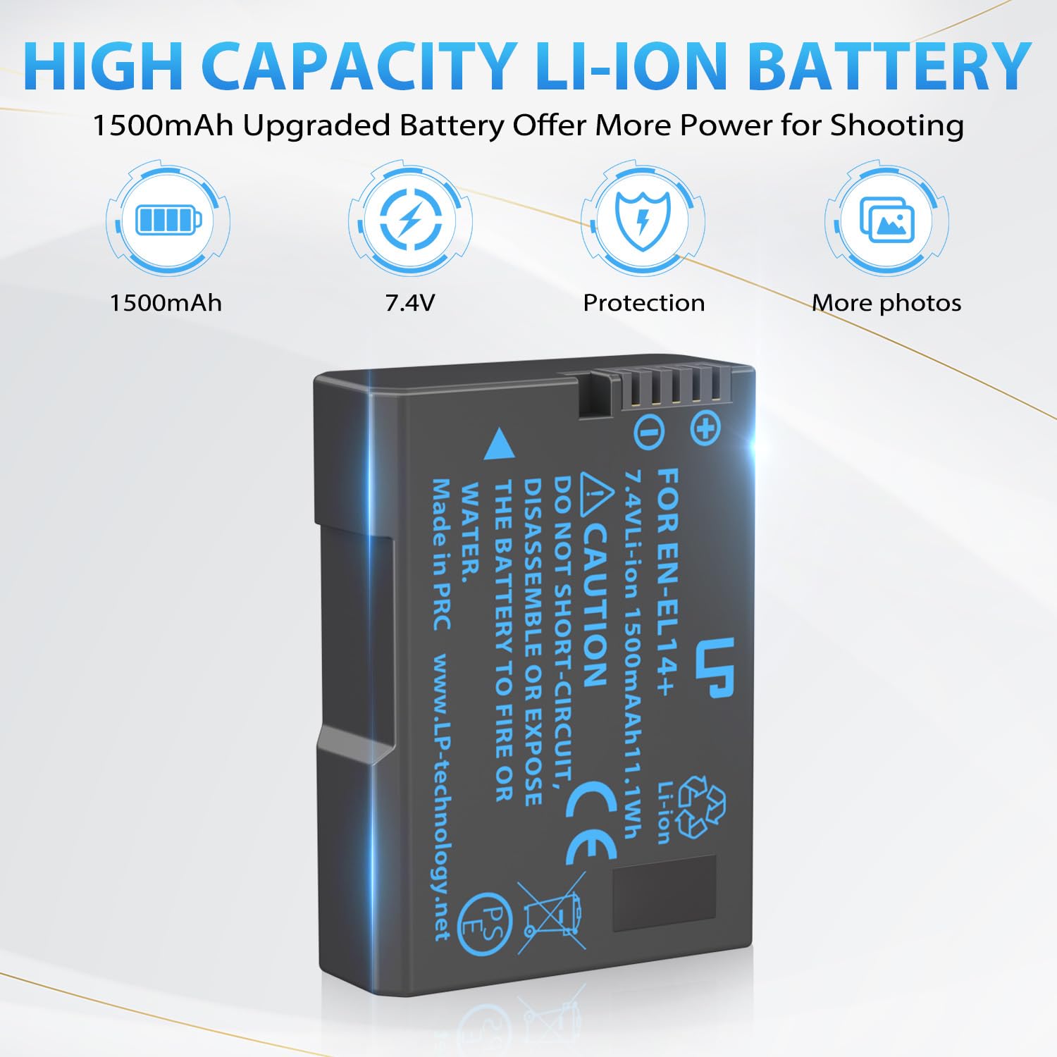 EN-EL14 EN EL14a Battery Charger Pack, LP Charger Compatible with Nikon D3500, D5600, D3300, D5100, D5500, D3100, D3200, D5200, D5300, D3400, DF, Coolpix P7000, P7100, P7700, P7800 Cameras & More