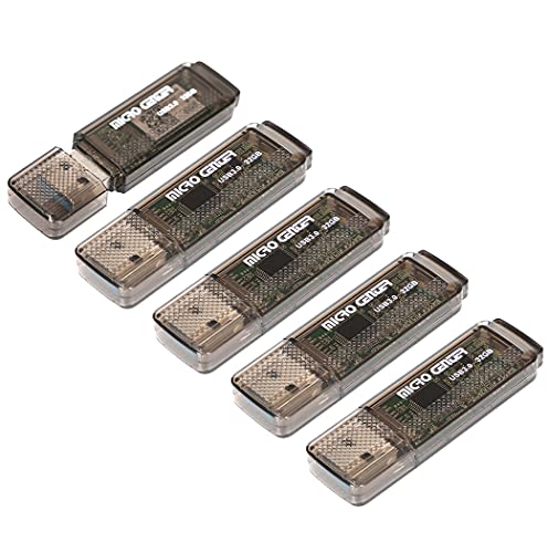 INLAND Micro Center SuperSpeed 5 Pack 32GB USB 3.0 Flash Drive Gum Size Memory Stick Thumb Drive Data Storage Jump Drive (32G 5-Pack)